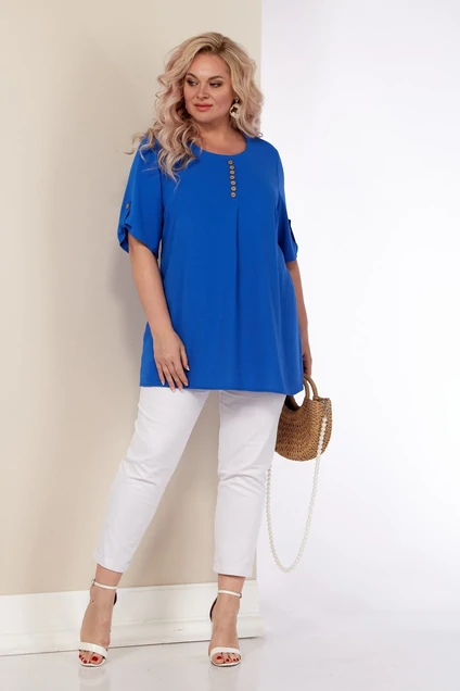 Блузка 4053 василёк Shetti купить в интернет магазине Велесмода